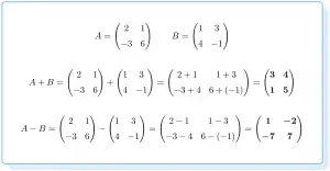 Adding and Subtracting Matrices: rules, examples and properties