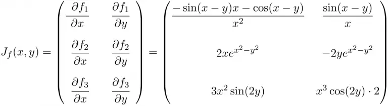How to calculate the Jacobian matrix (and determinant)